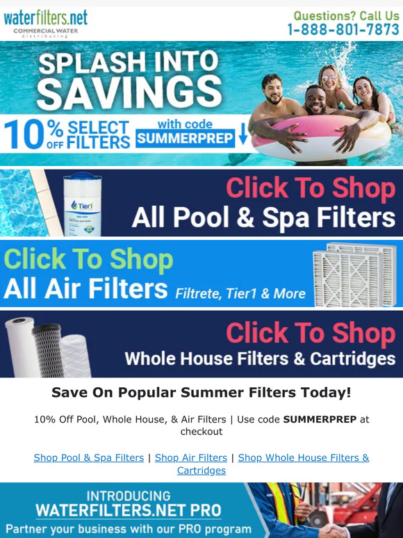WaterFilters: Save on These Popular Summer Prep Filters Today! | Milled
