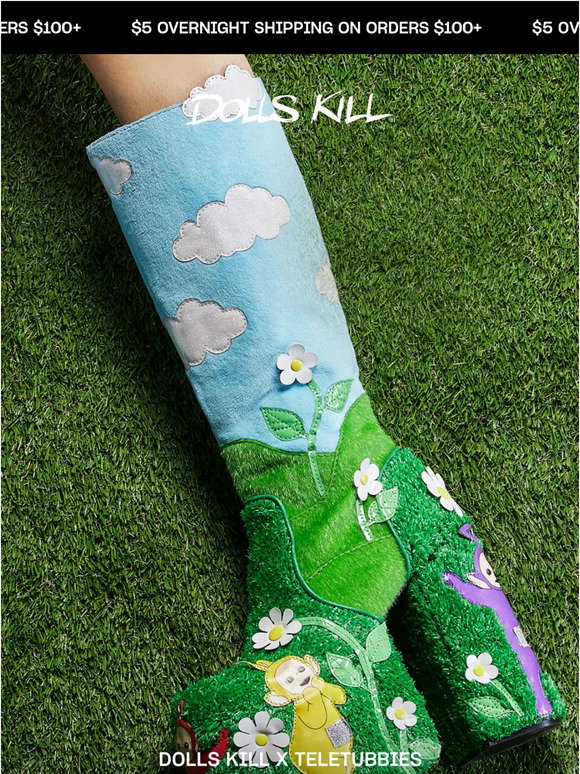 Dolls Kill: Teletubbies Boots Are NOW IN STOCK! | Milled