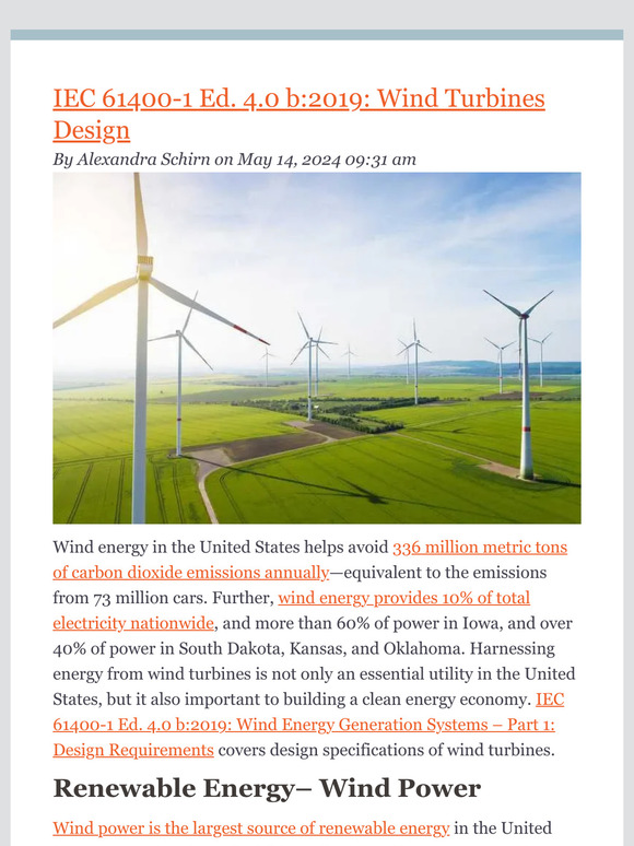 ANSI: New from the ANSI Blog: IEC 61400-1 Ed. 4.0 b:2019: Wind Turbines ...