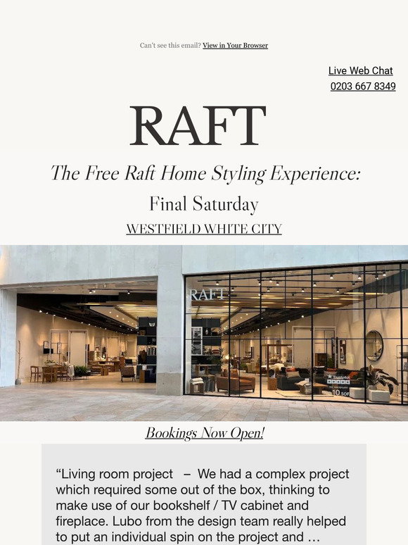 Raft Furniture: Design Saturday at Raft Westfield | Milled