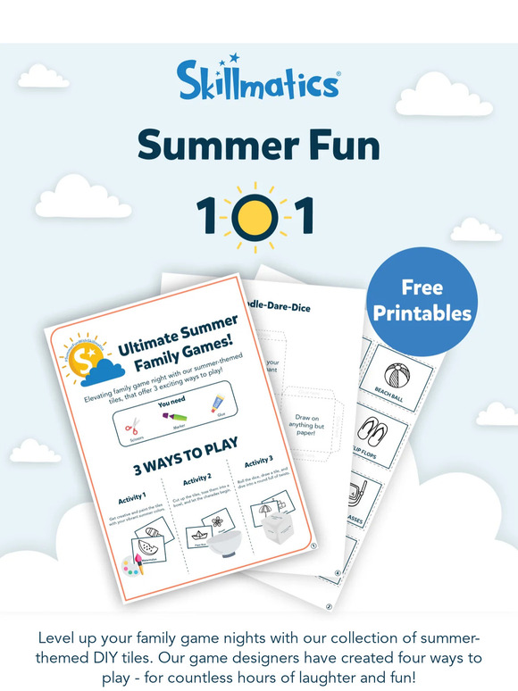 Skillmatics: [🌞Free Printables] Open for instant summer fun! 🌟 | Milled