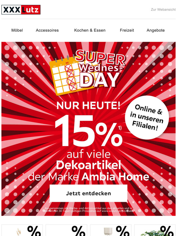 XXXLutz: ️Super Wednesday: ️ 15% auf viele Dekoartikel der Marke Ambia ...