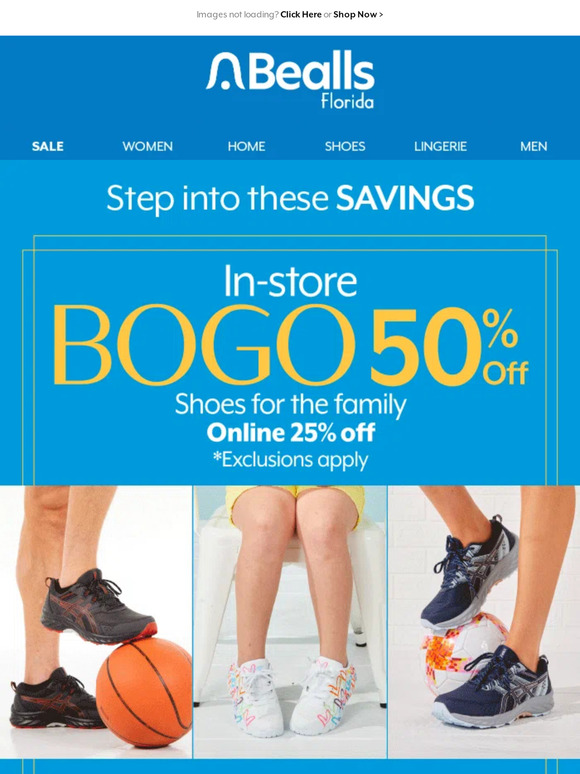 Bealls Florida: It's BOGO Time ⏰ BOGO 50% off shoes for the family | Milled