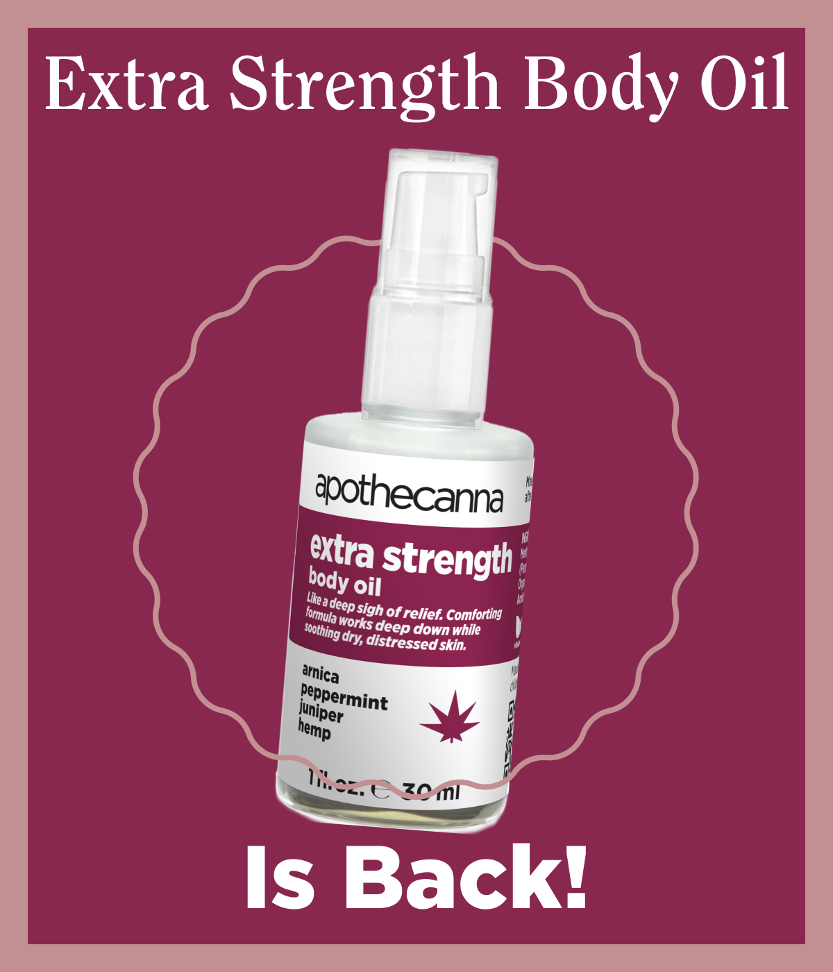 Apothecanna: Extra Strength Body Oil is BACK! | Milled
