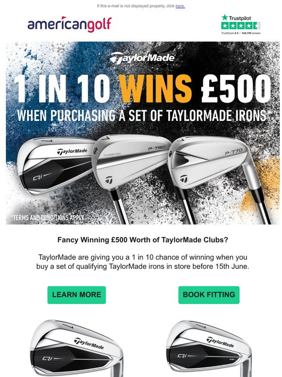 American Golf: 1 in 10 WINS £500 worth of TaylorMade clubs | Milled