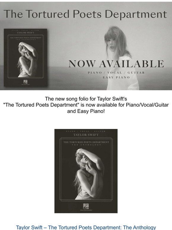 Sheet Music Plus: 🖤 The Tortured Poets Department 🖤 | Milled