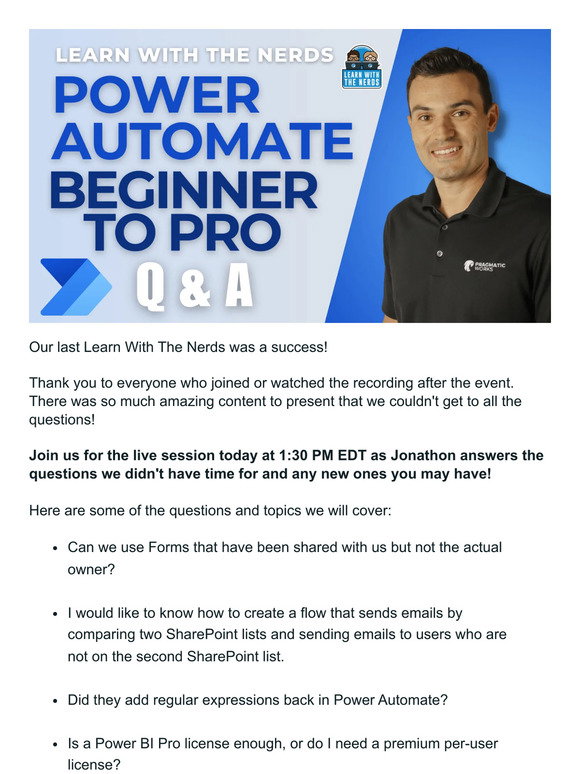 Pragmatic Works: Have Questions From The Power Automate Beginner To Pro ...