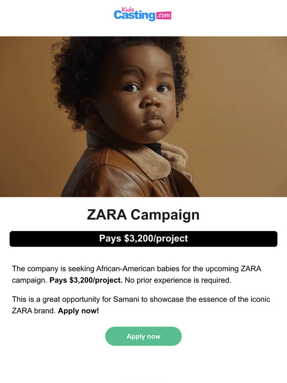 KidsCasting: Apply for ZARA Kids Campaign Now! | Milled