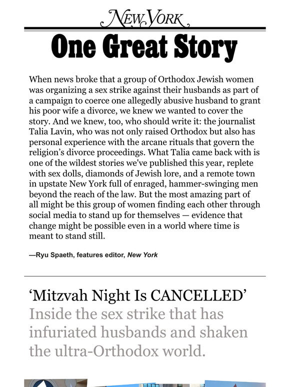 The Cut ‘the Sex Strike That Shook The Ultra Orthodox World By Talia 6164