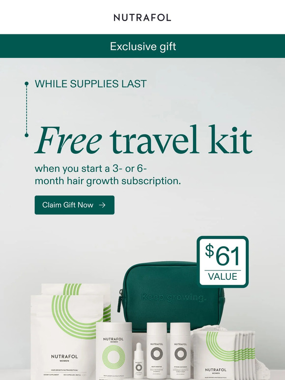 Nutrafol Free Travel Kit 🏝️ Limited Time Offer Milled