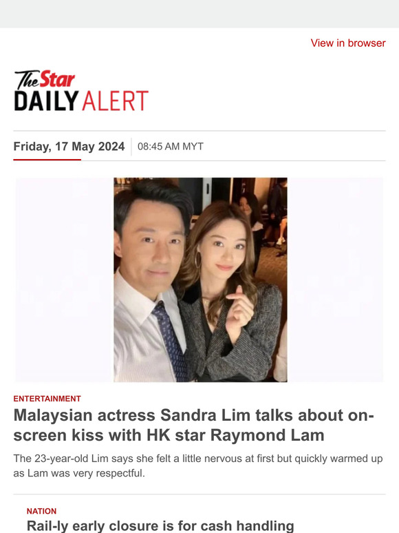 The Star: Malaysian actress Sandra Lim talks about on-screen kiss with ...