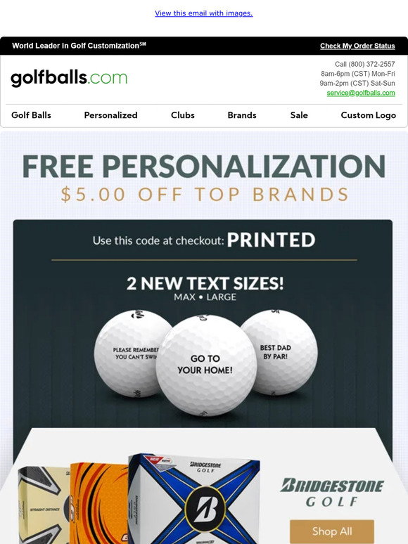 GolfBalls: Free Personalization on Golf Balls from TaylorMade, Callaway ...