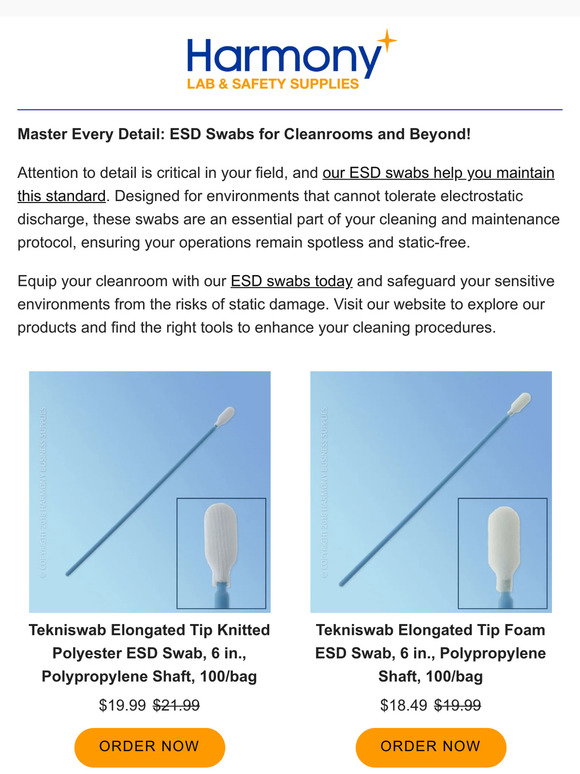 Harmony Lab: Master Every Detail: ESD Swabs for Cleanrooms and Beyond ...