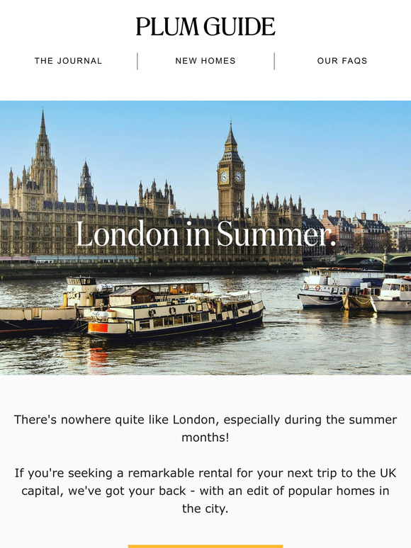 Plum Guide: London in Summer. | Milled