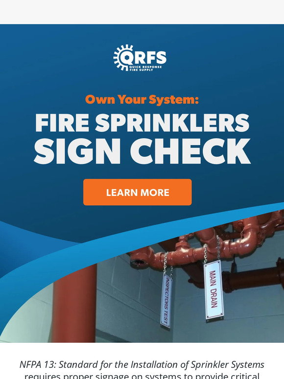 Quick Response Fire Supply: Time for a System Check! Fire Sprinkler ...