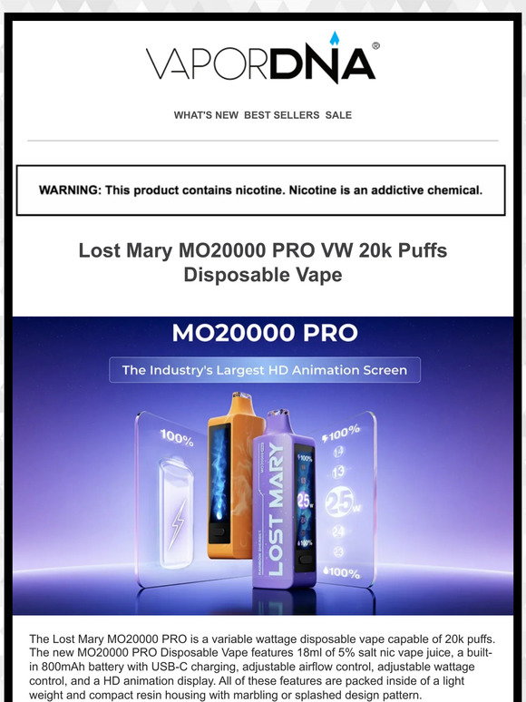 Vapor DNA: The Largest HD Animation screen! Introducing Lost Mary MO ...