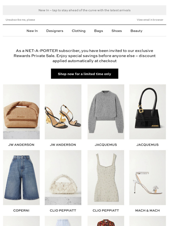 Net-A-Porter: Your exclusive access: up to 30% off | Milled