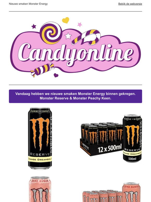 Candyonline: Nieuwe Smaken Monster Energy Drinks🔥🔥 | Milled