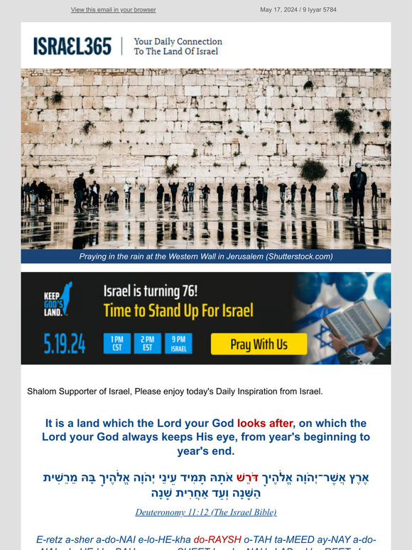 The Israel Bible: God’s Conscious Concern for the Land | Milled