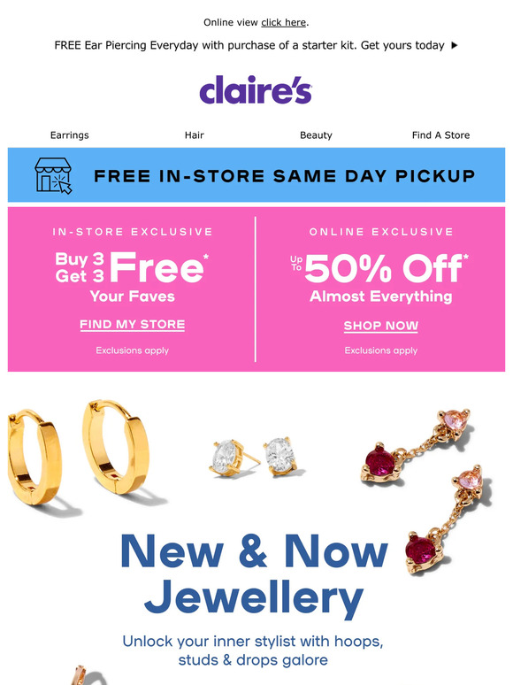 Claire's: New jewellery styles have arrived in-store & online | Milled