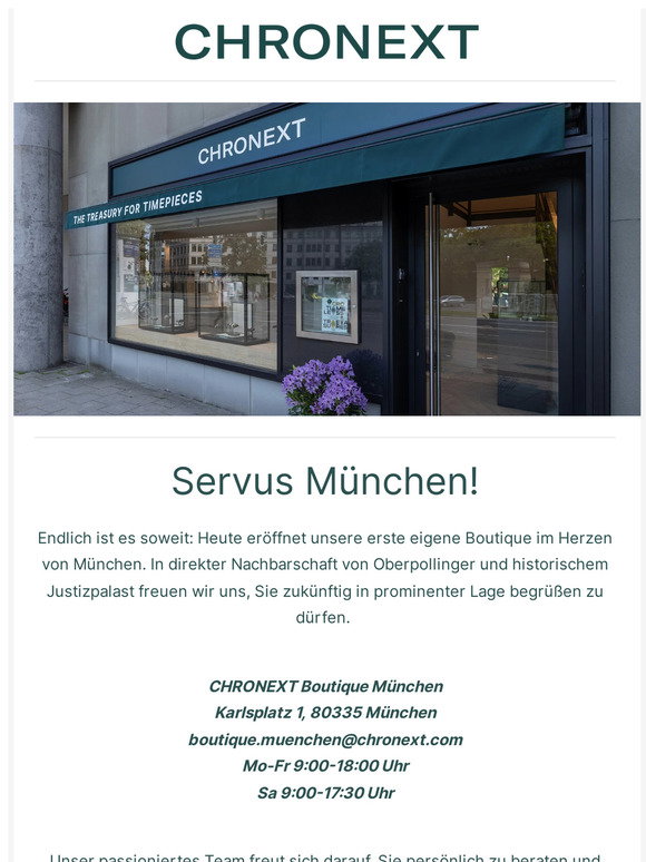 CHRONEXT: NOW OPEN: CHRONEXT Boutique in München | Milled