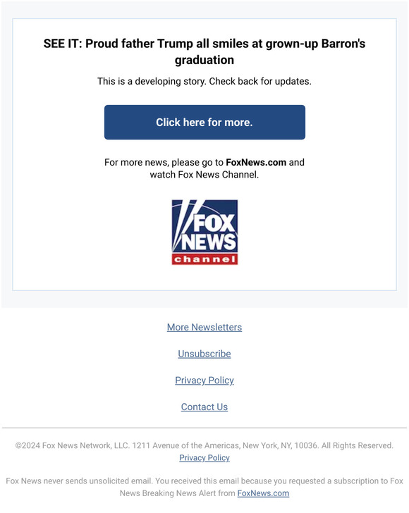 Fox News: SEE IT: Proud father Trump all smiles at grown-up Barron's ...