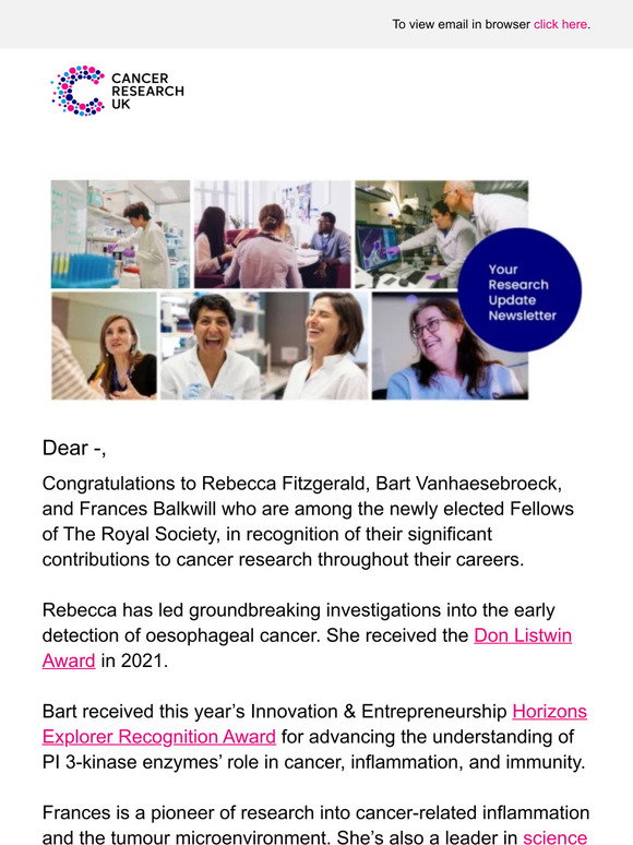 Cancer Research UK: CRUK Research Update: Cancer researchers elected as ...