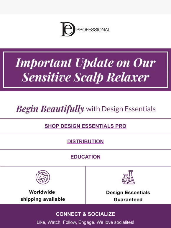 Design Essentials: Important Update on Our Sensitive Scalp Relaxer | Milled