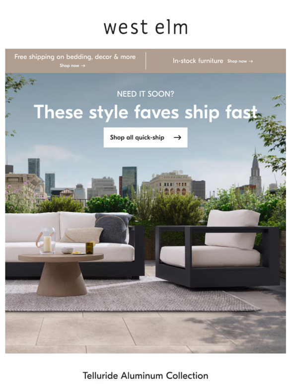 West Elm Email Newsletters: Shop Sales, Discounts, and Coupon Codes