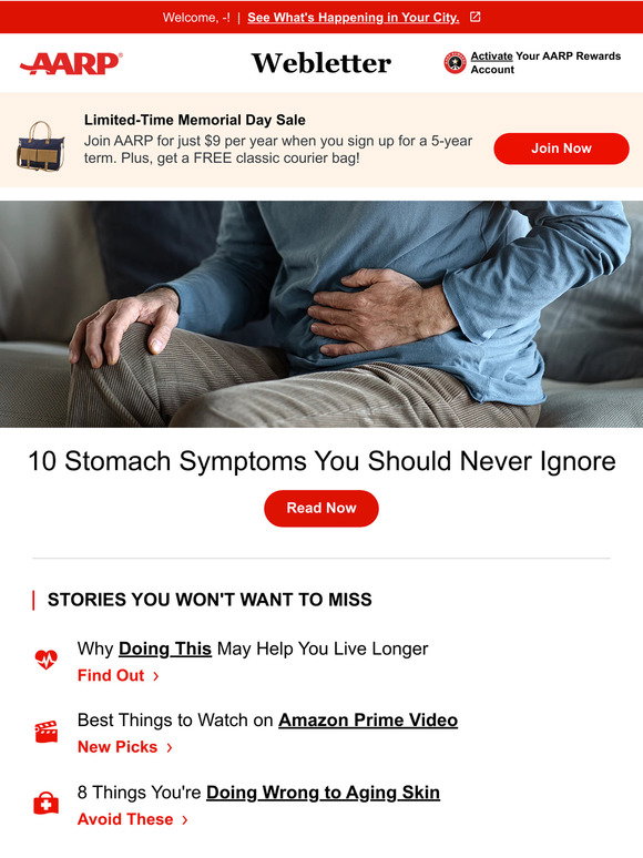AARP: —, 10 Stomach Symptoms You Should Never Ignore | Milled
