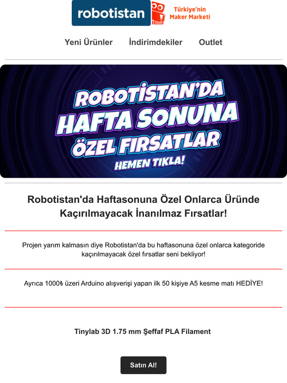 Robotistan: Robotistan'da Hafta Sonu İndirimleri Sizi Bekliyor! | Milled