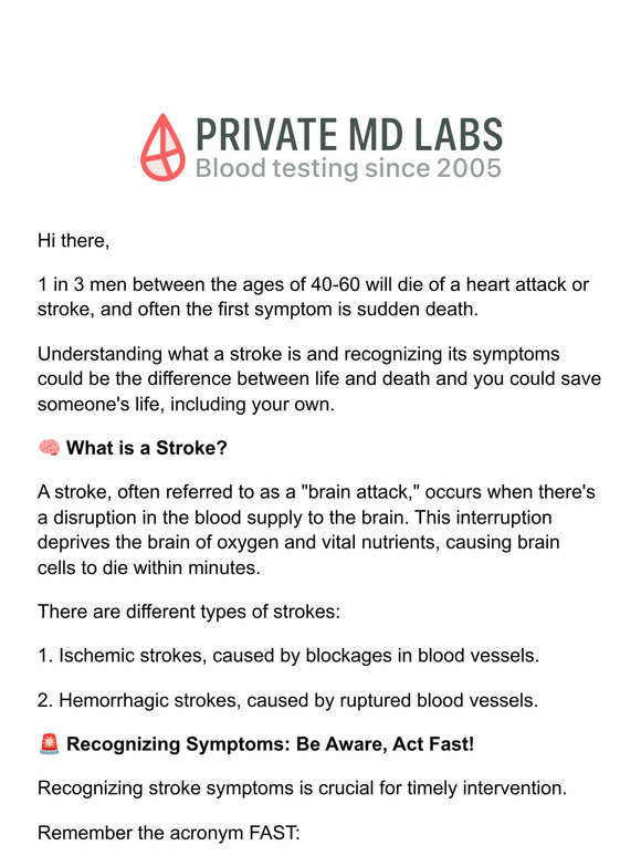 Private MD Labs: 3 ways to spot a stroke | Milled