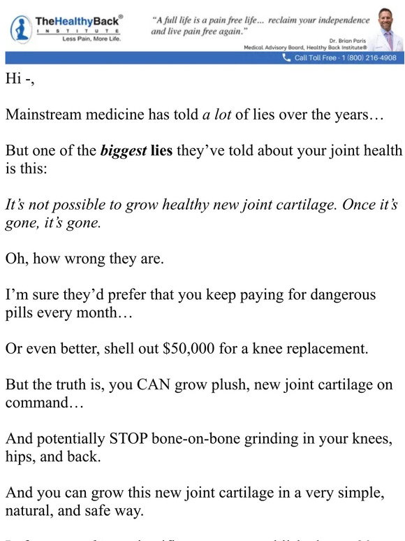 Healthy Back Institute: This simple trick regrows cushy knee cartilage ...