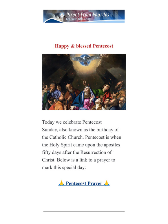 Catholic Gift Shop: 🙏 Pentecost prayer to the Holy Spirit 🙏 | Milled