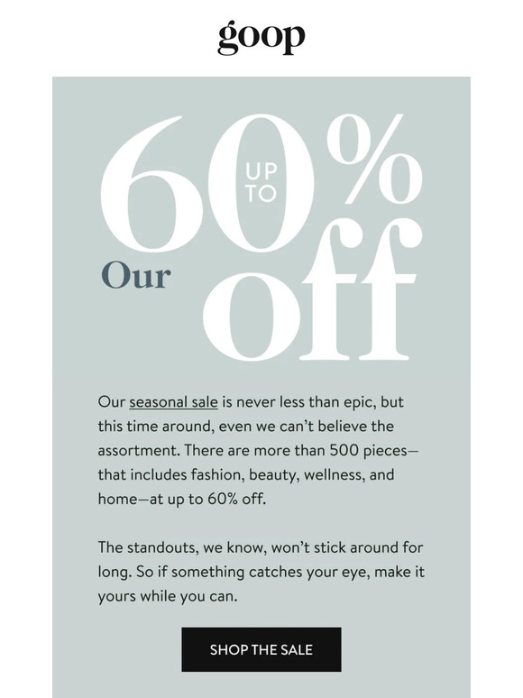 goop Email Newsletters: Shop Sales, Discounts, and Coupon Codes