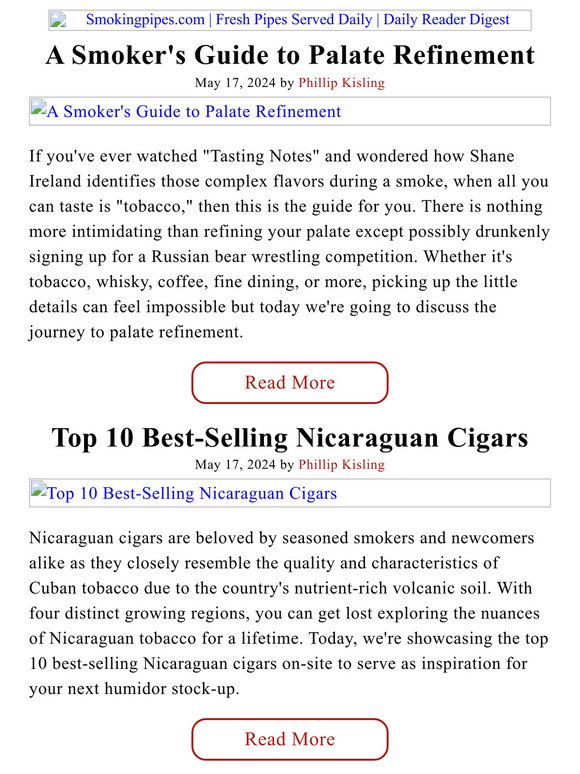 Smokingpipes: A Smoker's Guide to Palate Refinement | Daily Reader ...