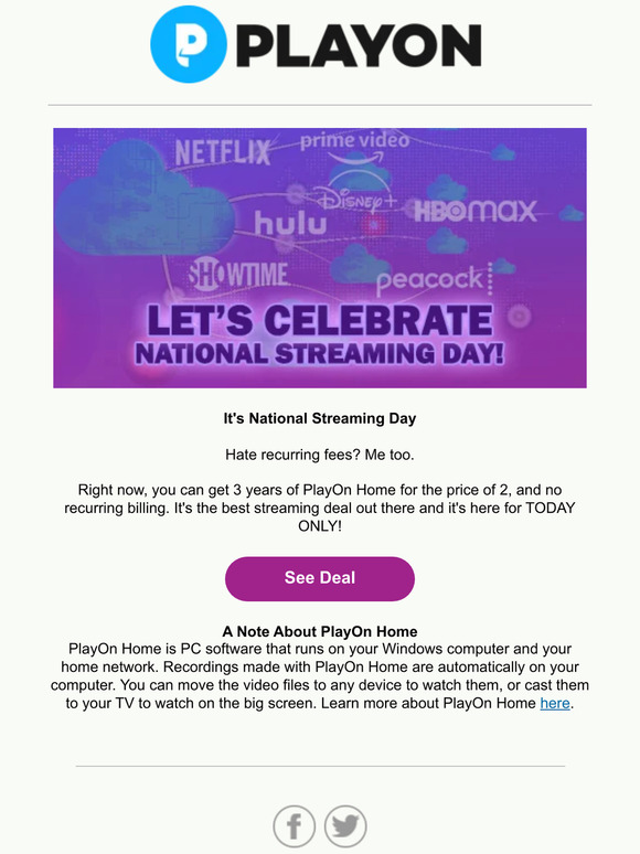 Playon: Celebrate National Streaming Day | Milled