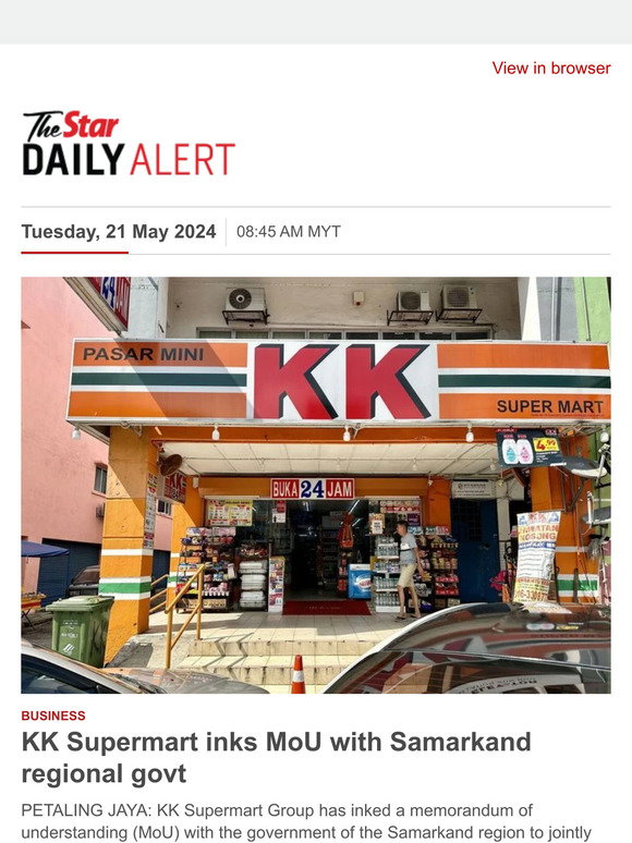 The Star: KK Supermart inks MoU with Samarkand regional govt ...