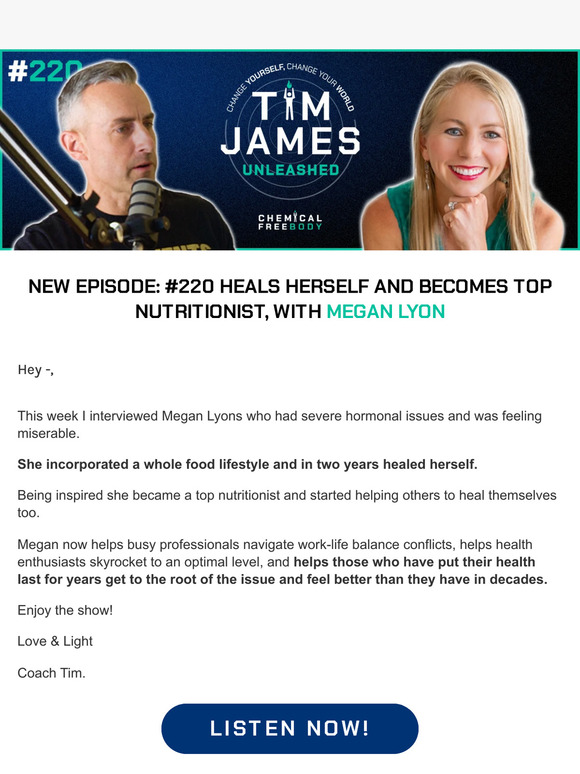 Chemical Free Body: New Release! EP #220 Megan Lyons, Heals Herself And Becomes Top Nutritionist ...