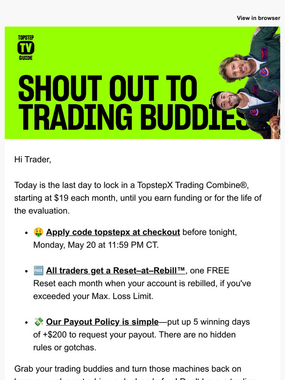 Topstep: [⌛ ENDS TONIGHT ⌛] $19 for TopstepX | Milled