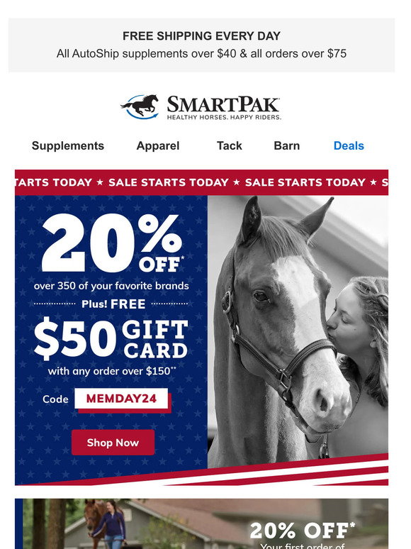 SmartPak Equine: Memorial Day Savings Start Now! | Milled