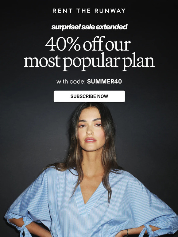 Rent the Runway Email Newsletters: Shop Sales, Discounts, and Coupon Codes