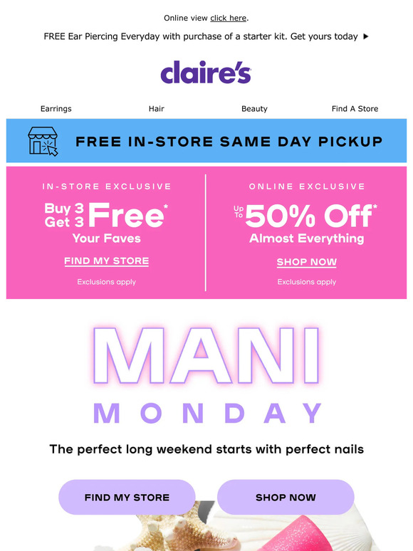 Claire's: Mani Monday is here! Up your nail game for the long weekend 💅 ...