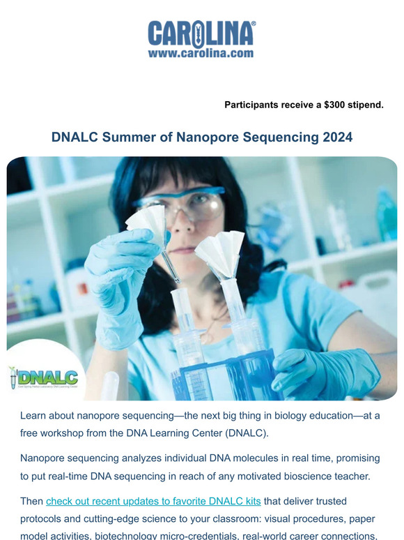 Carolina: Free workshop: Summer of Nanopore Sequencing 2024 | Milled