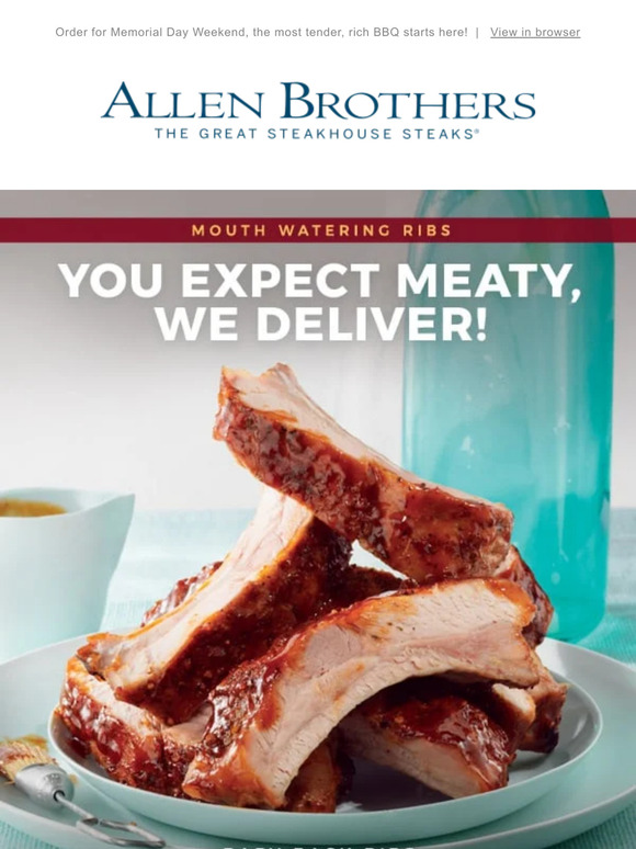 Allen Brothers: Kickoff Grilling Season: BBQ Ribs for Memorial Day ...