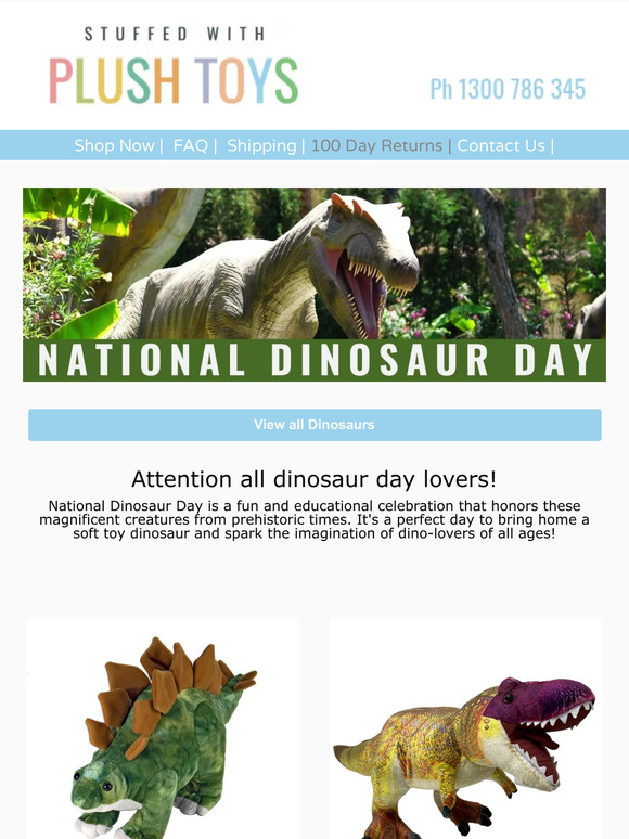 Stuffed With Plush Toys: Roar-some News: Celebrate National Dinosaur ...