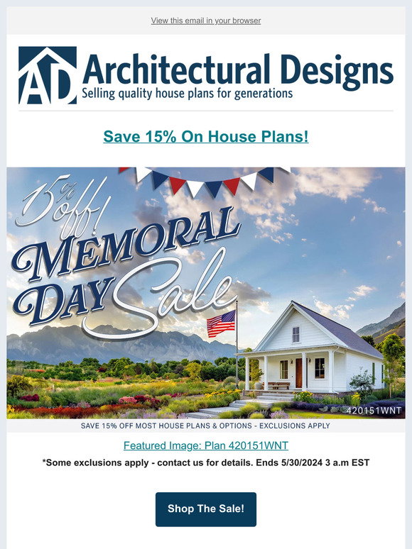 Architectural Designs: 🇺🇸15% off House Plans! | Milled