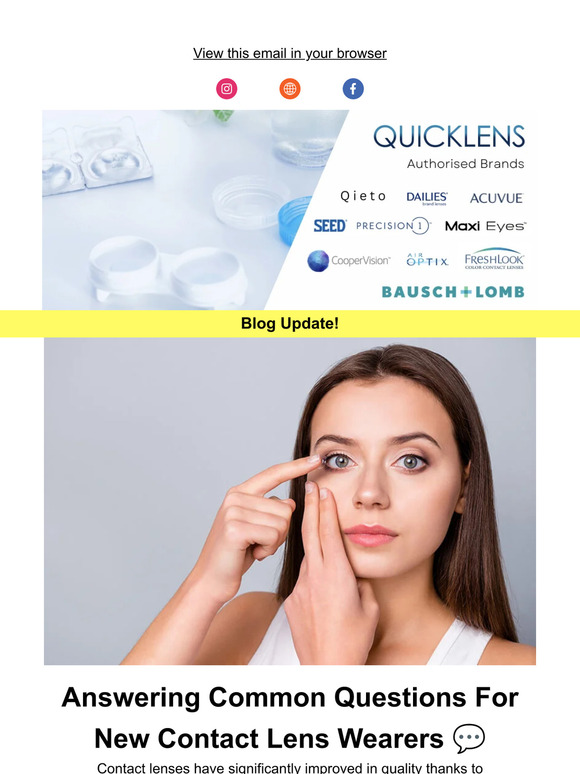 Quicklens: Answering Common Questions For New Contact Lens Wearers 💬 ...