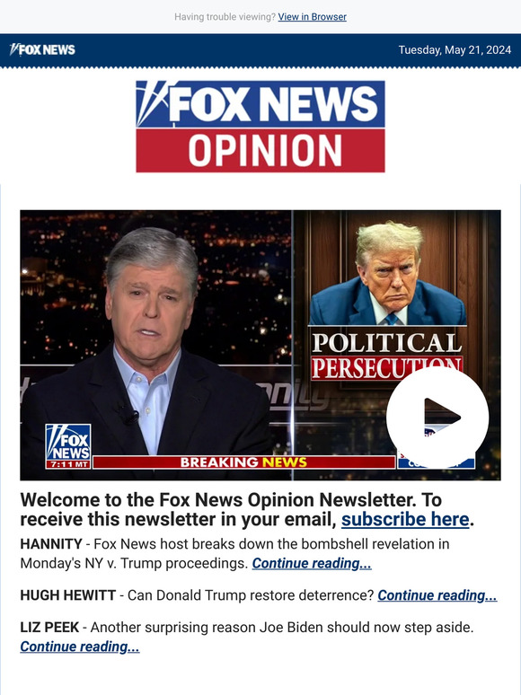 Fox News: Bombshell revelation in NY v. Trump, American dream under ...