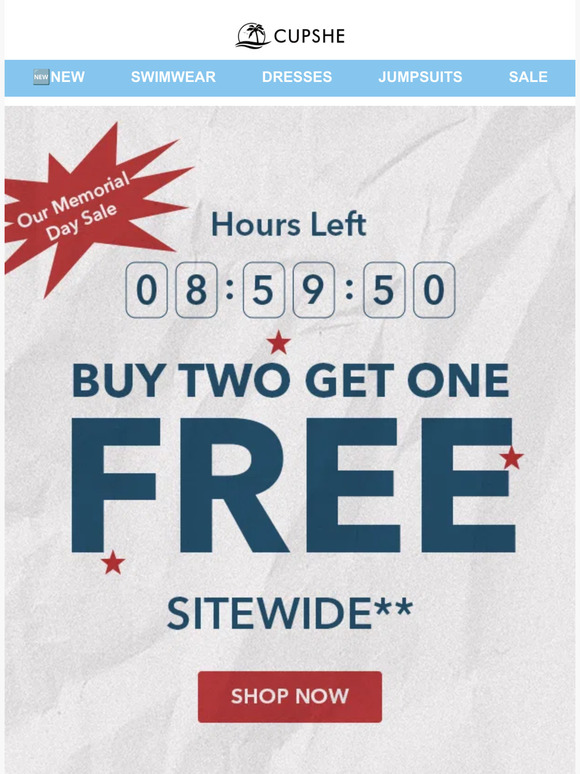 Cupshe: 🌞 Kick off Summer with B2G1 FREE! | Milled